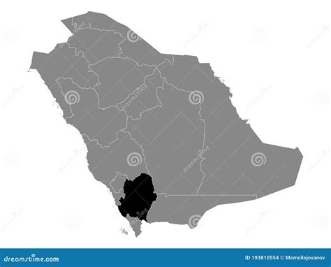Location Map Of Asir Region Stock Vector Illustration Of Contour Municipalities 193810554