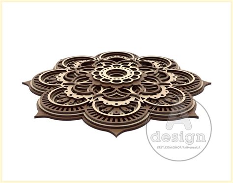 Mandala Laser Cut Vector File Dxf Mandala Scroll Saw File Etsy