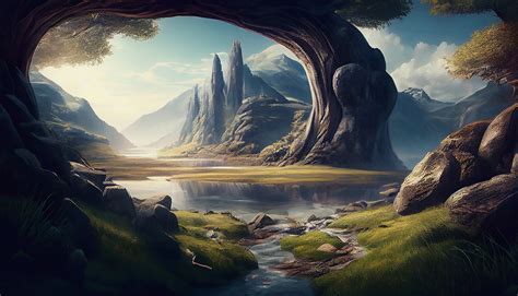 Download Ai Generated Fantasy Landscape Royalty Free Stock