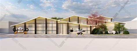 新中式坡屋顶建筑模型su模型下载[id 113463536] 建e网su模型