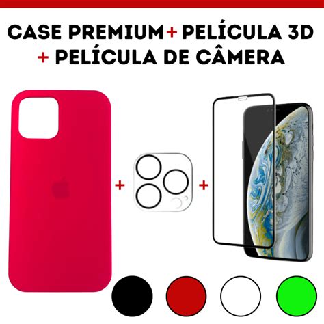 Combo Para Iphone 14 Plus Case Premium Aveludada Película De Câmera Traseira Película 3d