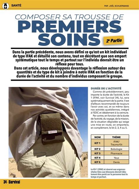 Composer sa trousse de Premiers Soins 2 5 pages Joël Schuermans