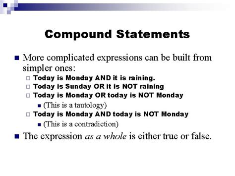Boolean Algebra Logical Statements N A Proposition That