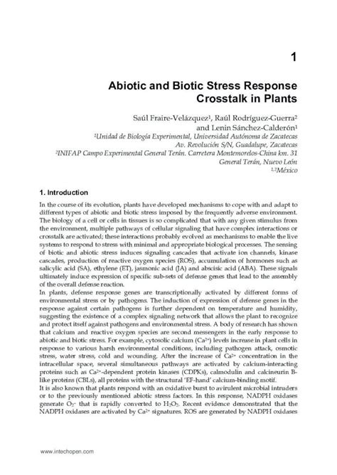 Pdf Abiotic And Biotic Stress Response Crosstalk In Plants · Response