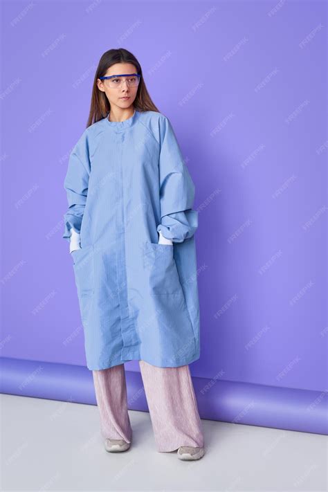 Premium Photo Young Woman In Stylish Lab Uniform