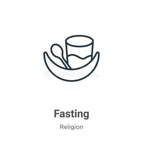 Fasting Outline Vector Icon Thin Line Black Fasting Icon Flat Vector Simple Element