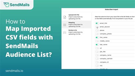 How To Map Imported Csv Fields With Sendmails Audience List Youtube