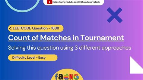 Leetcode 1688 Count Of Matches In Tournament 3 Different
