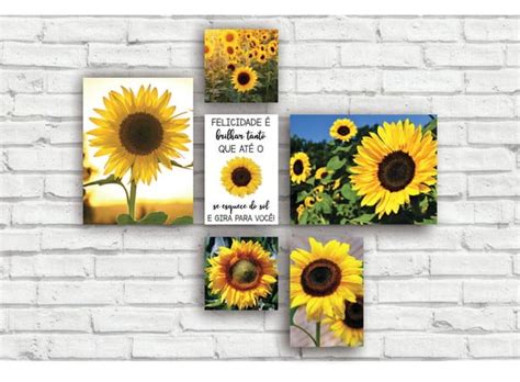Kit Placas Decorativas Girassol 40x30 Elo7 Produtos Especiais