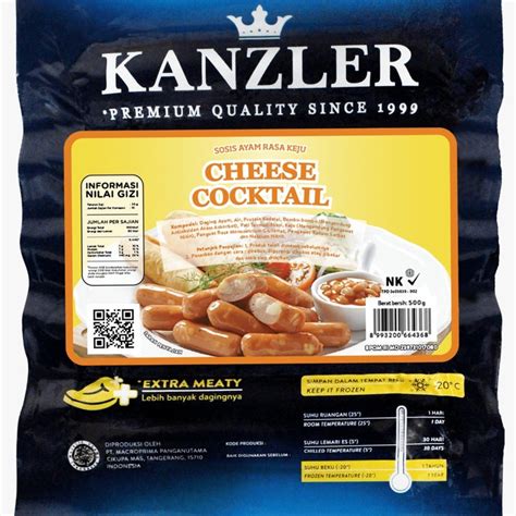 Jual Kanzler Cheese Cocktail Sosis Ayam Rasa Keju 500gr Indonesia