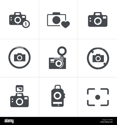 Photography Icons Set Stock Vector Image And Art Alamy