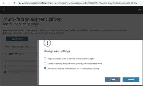 Turn On Off Multi Factor Authentication