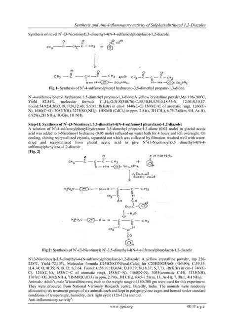 Synthesis And Anti Inflammatory Activity Of Sulphasubstituted 12 Diazoles Pdf