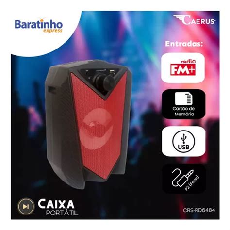Altavoz Bluetooth Portátil Potente Radio Fm Usb De 215 Cm Color Rojo