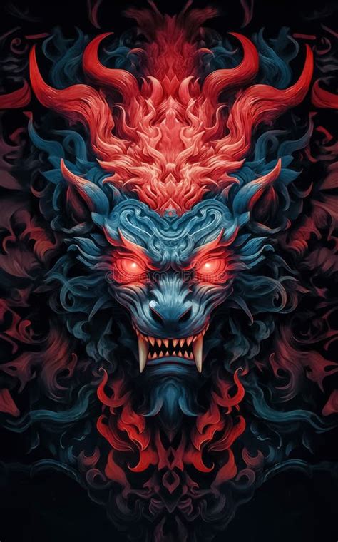 Asian Demonic Folklore Mask Stock Illustration Illustration Of Dragon