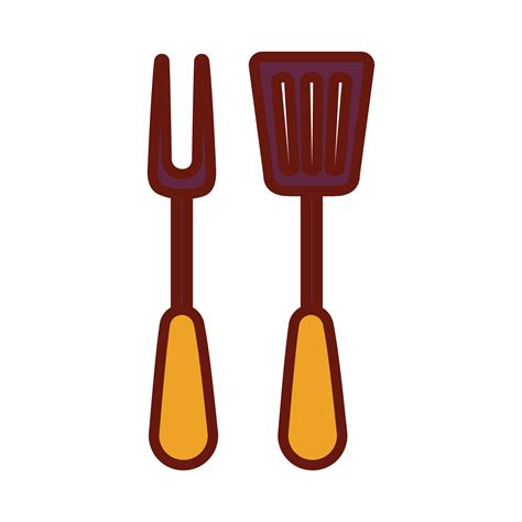 Fourchette Et Spatule Sur Fond Blanc 4428513 Art Vectoriel Chez Vecteezy