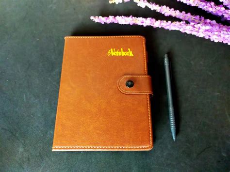 Brown Lined Notebook With FREE Pen Hardbound Leather Snap Button Lock Business Notebook Planner Brown Lined Notebook With FREE Pen Hardbound Leather Snap Button Lock Business Notebook Planner