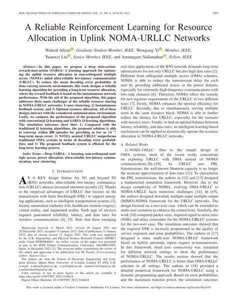 Pdf A Reliable Reinforcement Learning For Resource Allocation In