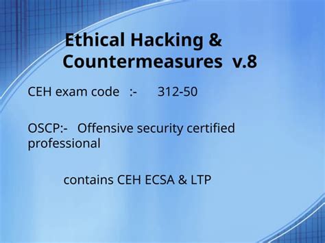 Ethical Hacking And Countermeasures V 8 1 Ppt