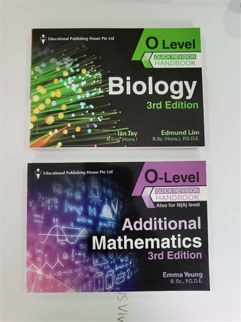 Gce O Level Additonal Mathematics 3rd Edition And Gce Biology 3rd