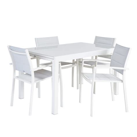 Salon de jardin aluminium blanc, fauteuil, Odyssea II NATERIAL 4 ...