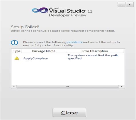 Visual Studio Path Cannot Find Error Message Techyv Com