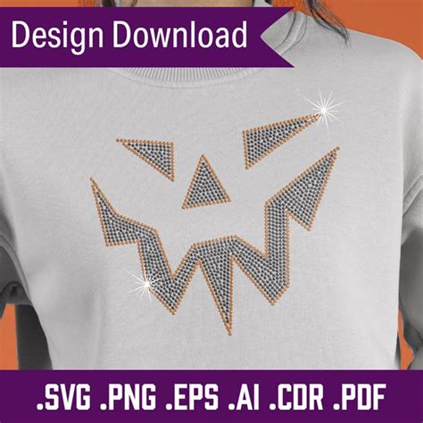 Halloween Face Rhinestone Design Instant Download
