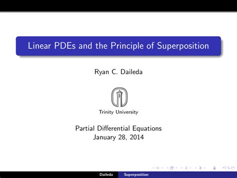 Linear Pdes And Superposition A Mathematical Presentation