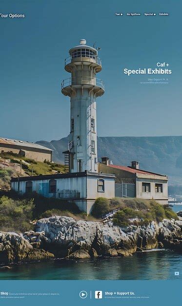 Robben Island South Africa With Card Flipping Layout Effect Website