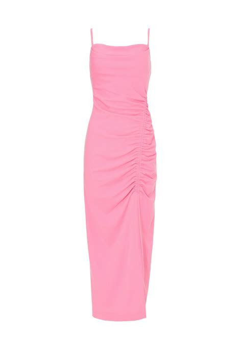 Pink Ruched Midi Dress By Donna Morgan Rent The Runway