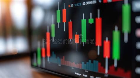 A Vibrant Candlestick Chart Presents Real Time Stock Fluctuations With