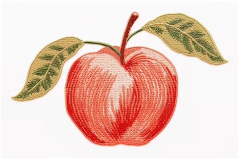 Premium Vector A Drawing Of An Apple With A Green Leaf