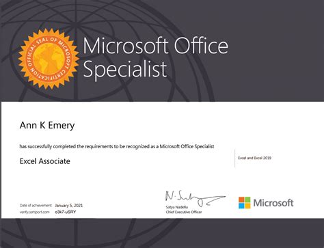 Microsoft Office Certification 2024 Gilli Junette