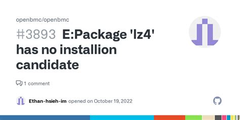 E Package Lz Has No Installion Candidate Issue Openbmc Openbmc GitHub
