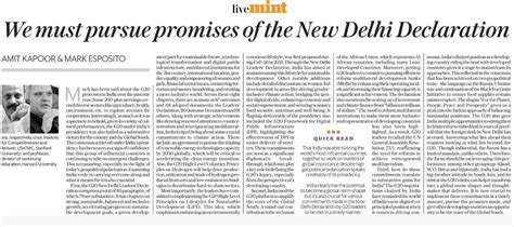 We Must Pursue Promises Of New Delhi Declaration Institute For