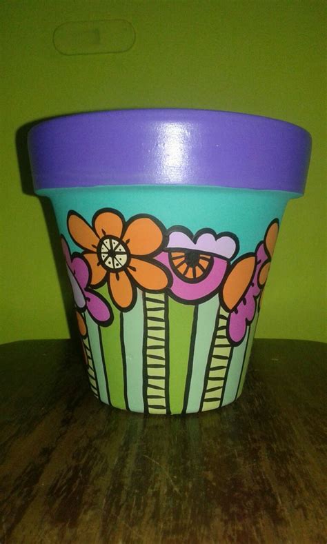 Maceta Macetas Pintadas Macetas Decoradas Flores En Maceta