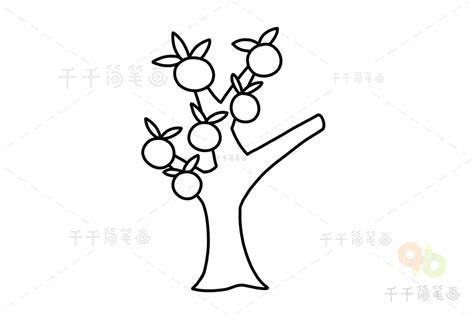 素描橘子树 橘子树手绘 素描树 大山谷图库