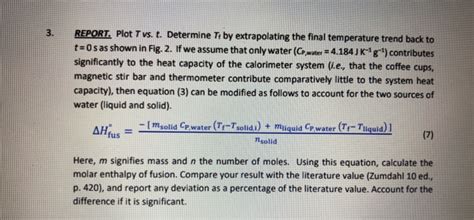 solved 3 report plot t vs t determine ti by