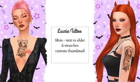 Laurie Tattoo NekoChan Simmer Maxis Match Laurie Sims 4 Tattoos