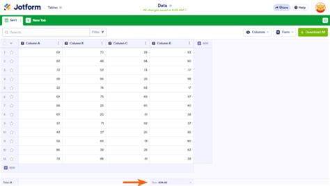 How To Get The Sum Of Fields In Jotform Tables
