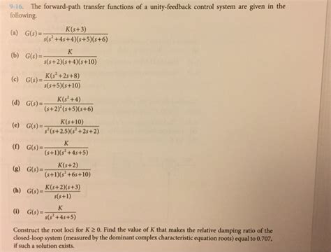 Solved 9 16 The Forward Path Transfer Functions Of A
