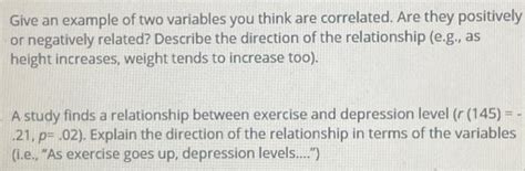 Solved Give An Example Of Two Variables You Think Are Chegg