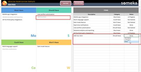 Plantilla De Priorización Moscow Matriz En Excel