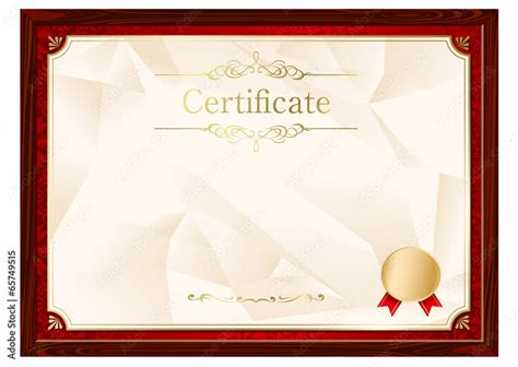 Retro Frame Certificate Template Vector Stock Vector Adobe Stock