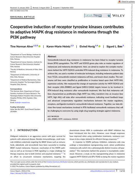 Pdf Cooperative Induction Of Receptor Tyrosine Kinases Contributes To