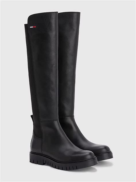 Pull On Overknee Laars Van Leer Zwart Tommy Hilfiger