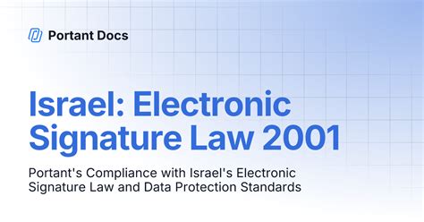 Israel Electronic Signature Law 2001 Portant Docs