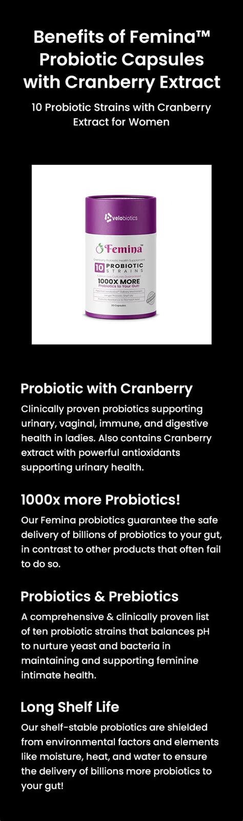 Femina Probiotics For Bv Uti And Yeast Infections Velobiotics