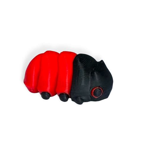 Figurka Słodkiego Robaczka Mini Flexi Robak Robaczek 3d Czarno Czerwony