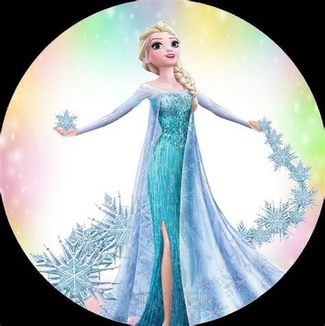 Ice Queen Frozen Anna Elsa Cake Topper Wafer Decorative Paper Cake